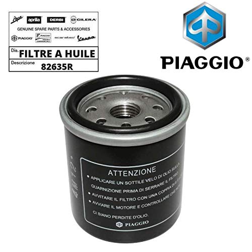 82635R Vespa OEM Oil Filter for Modern Vespa Scooters | OEM# 483727 AP8580128 82635R (ET4 150 Leader 1998-2005), black