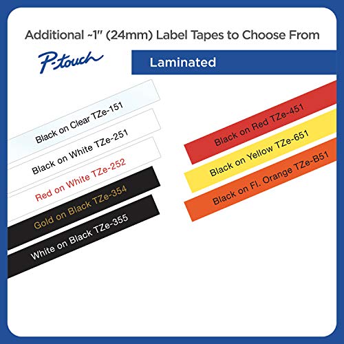 Brother P-touch TZe-M251 Black Print on Premium Matte White Laminated Tape 24mm (0.94β) wide x 8m (26.2β) long