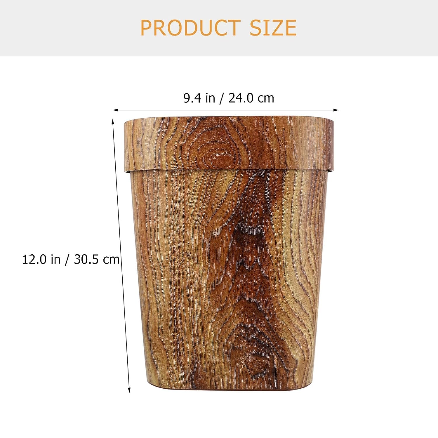 NALsa Retro Imitation Wood Trash can Without lid Waste Paper Basket Wood Grain Trash can Waste Paper Trash can Household Trash can Bath