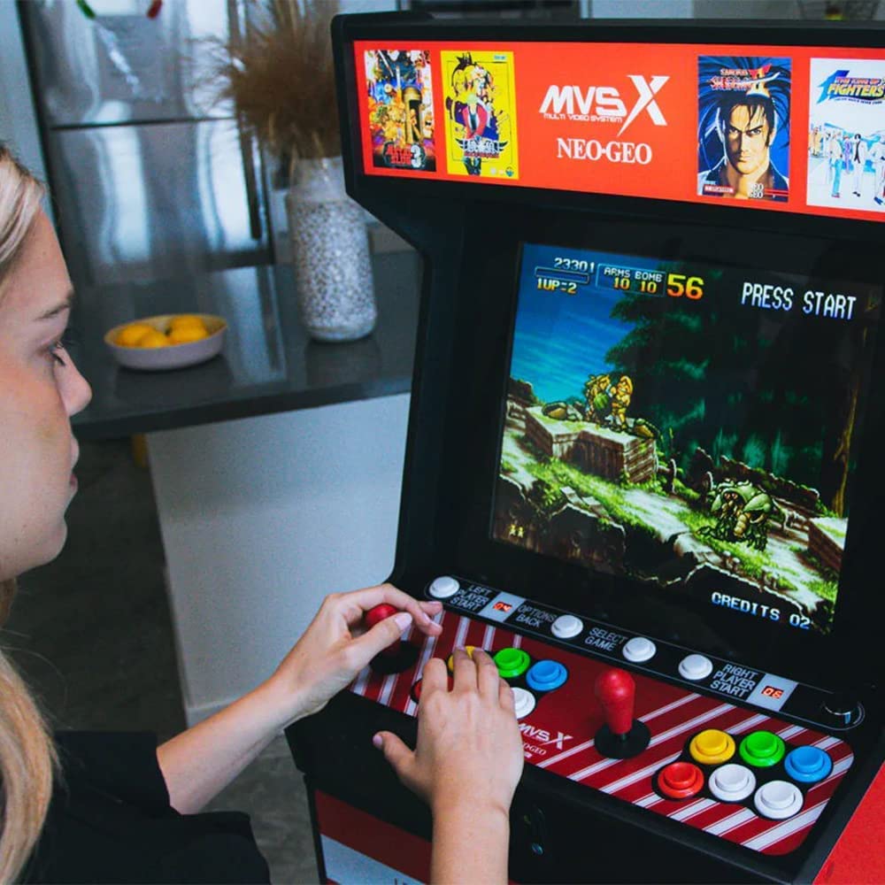 UNICO MVSX Arcade and Base, Pre-Loaded 50 SNK Official Genuine Retro Games, Support Two Players Fight Together by 2 Joysticks