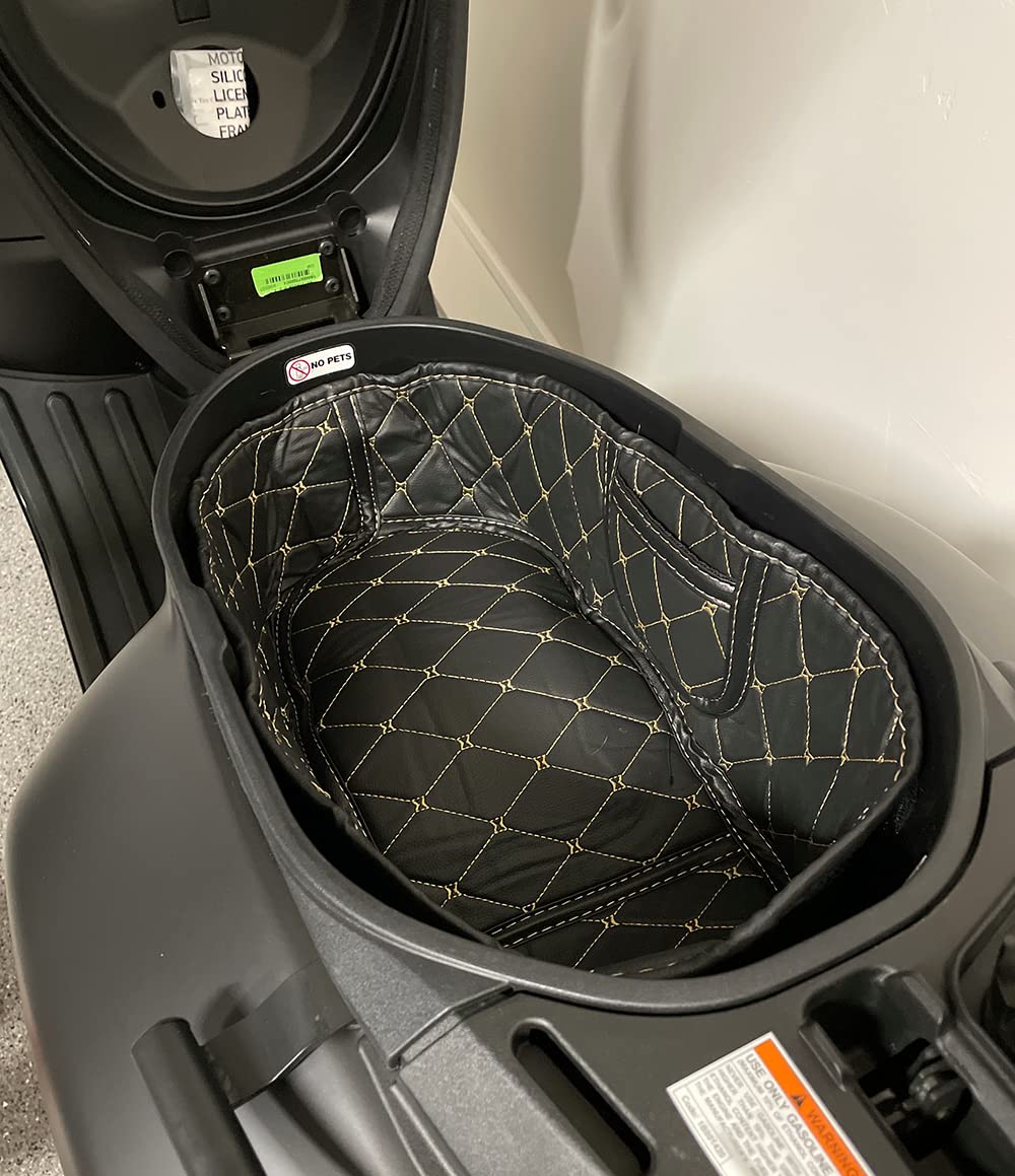 PRO-KODASKIN Motorcycle PU Rear Cargo Trunk Liner Pad Scooter Sitting Bucket Lining Mat for Vespa GTS300 GTS 300 HPE -Black(Italy)…