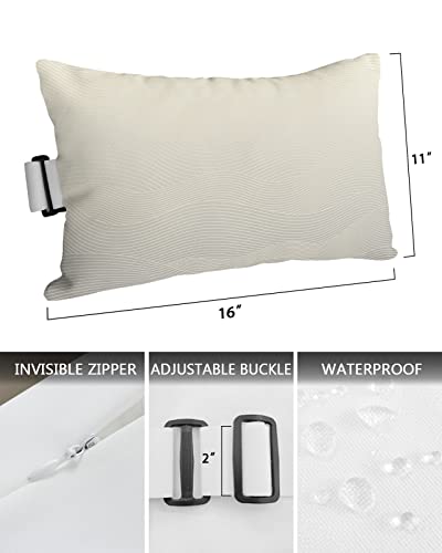 Recliner Head Pillow Ledge Loungers Chair Pillows with Insert Abstract Gradient Line Art Lumbar Pillow with Adjustable Strap Outdoor Waterproof Patio Pillows for Couch Beach Pool Office Chair, 2 PCS