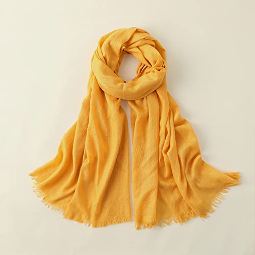 XANZILZ Women's Solid Color Long Scarf Light Soft Fashion Scarf Long Strip Gauze Scarves(Jujube red)
