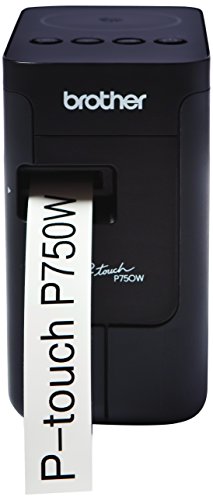 Brother PT-P750W Label Maker, Wireless/USB 2.0/NFC, P-Touch Label Printer, Portable, Up to 24mm Labels, Includes AC Adapter/24mm Black on White Tape Cassette
