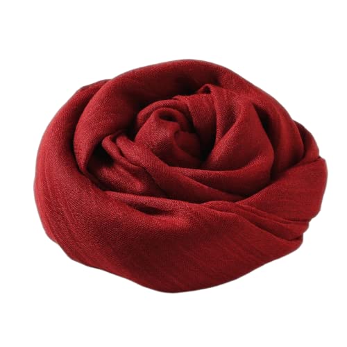 XANZILZ Women's Solid Color Long Scarf Light Soft Fashion Scarf Long Strip Gauze Scarves(Jujube red)