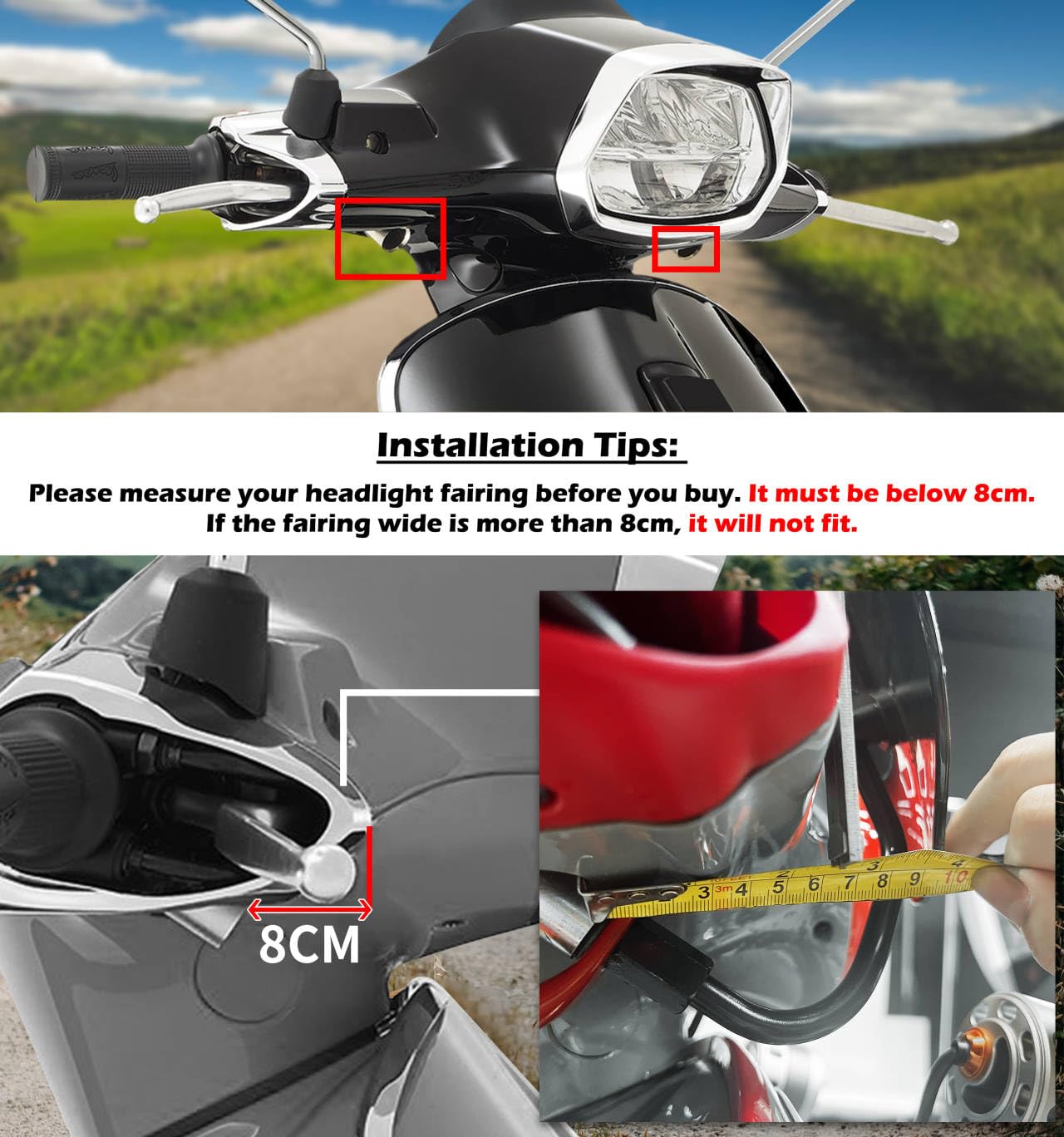 TAZGANTAX Motorcycle Windscreen Windshield Wind Deflector Protector Wind Screen compatible with Piaggio Ves-pa GT200 GTS250 GTS300 2018 2019 2021 2022 All year (Clear)