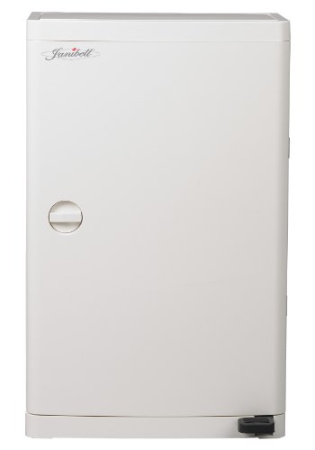 Janibell M400BW ABS 15-Gallon Hygienic Hands-Free Foot Pedal Operated Waste Disposal System, Rectangular, 10-1/4" Width x 15-3/4" Depth x 25-3/16" Height, White