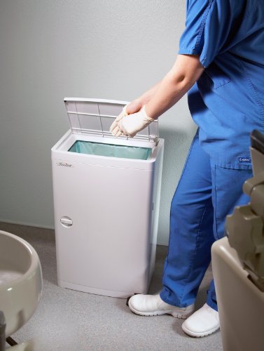Janibell M400BW ABS 15-Gallon Hygienic Hands-Free Foot Pedal Operated Waste Disposal System, Rectangular, 10-1/4" Width x 15-3/4" Depth x 25-3/16" Height, White