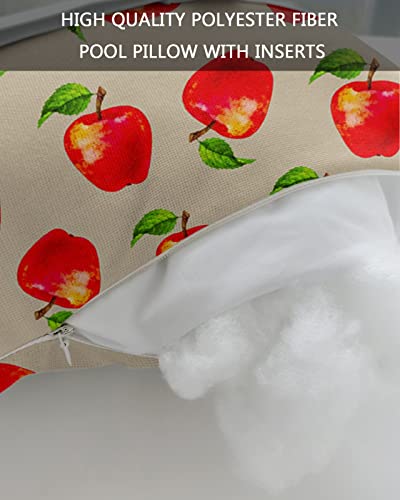 Recliner Head Pillow Ledge Loungers Chair Pillows with Insert Watercolor Fruit Texture Lumbar Pillow with Adjustable Strap Outdoor Waterproof Patio Pillows for Couch Beach Pool Office Chair, 2 PCS