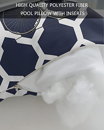 Recliner Head Pillow Ledge Loungers Chair Pillows with Insert Dinosaur With Moroccan Texture Navy Blue Lumbar Pillow with Adjustable Strap Outdoor Waterproof Patio Pillows for Beach Pool, 2 PCS