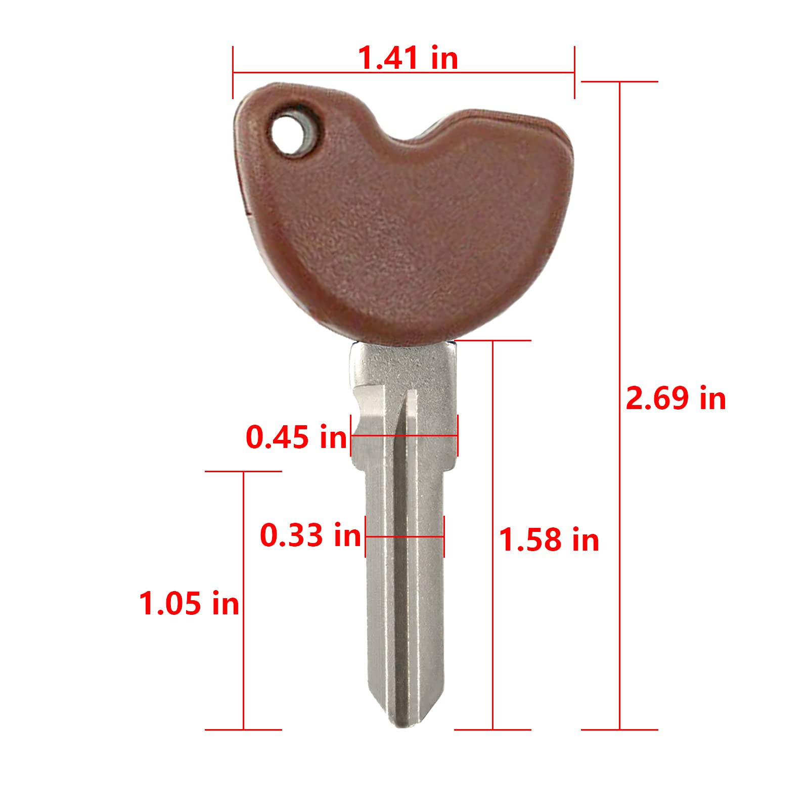 iTobest Motorcycle Key Uncut Blank Blade with Insertable Chip -For Vespa Piaggio 3VTE Fly 125 200 GTS GTV VESPA LXV150 GTS250 300 Moto parts Insertable chip(brown