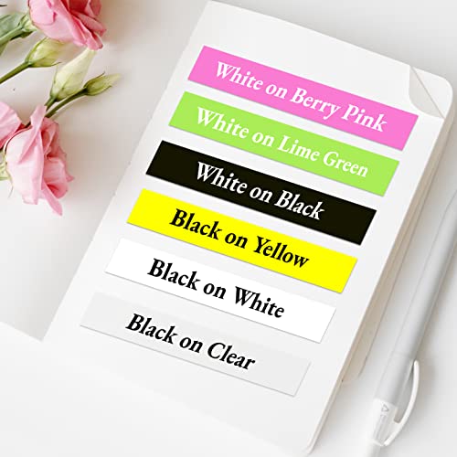 4 Clear + 6 Multicolor Label Maker Tape Replacement for Brother 12mm 0.47 Laminated TZ Tape