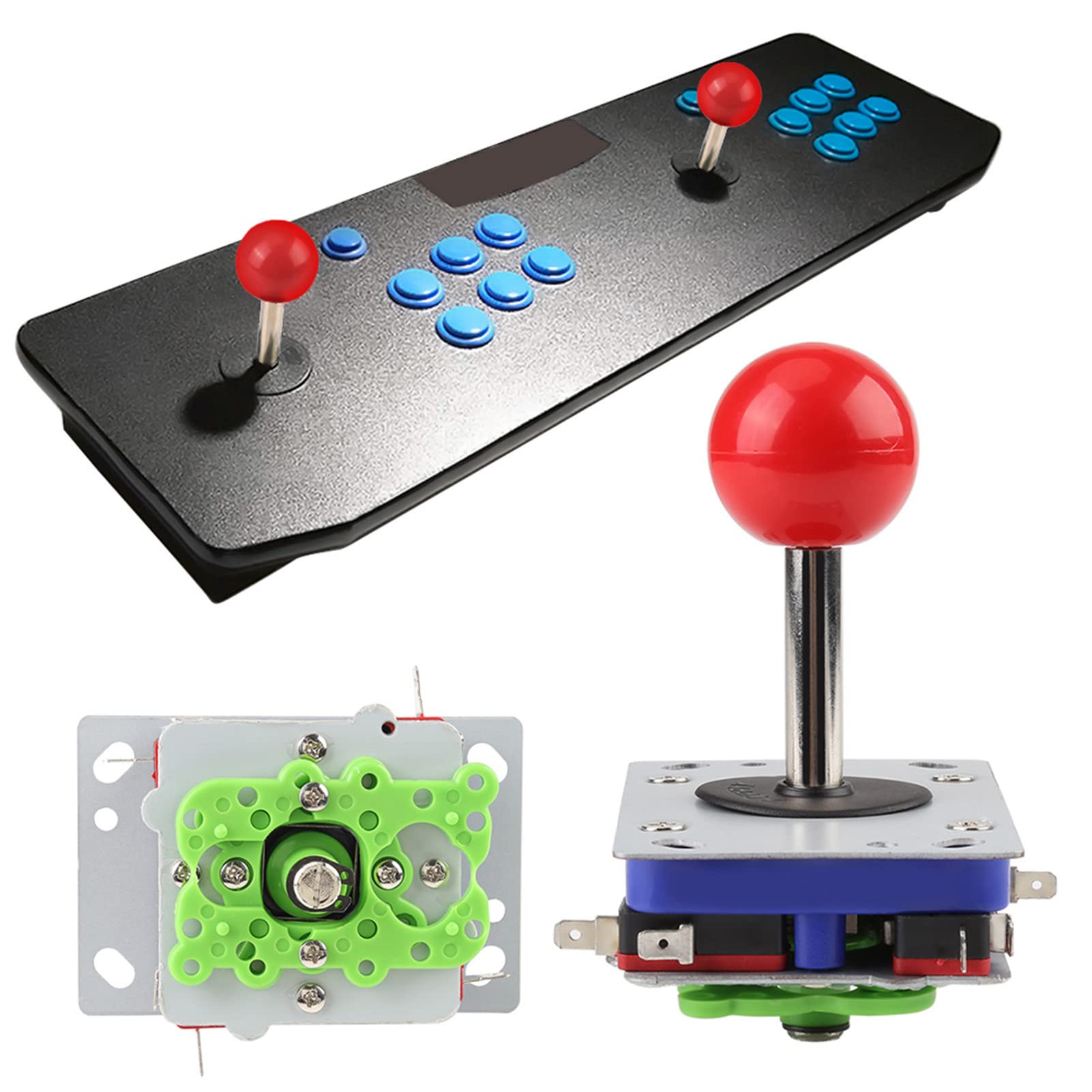 Arcade Joystick Zippy Joystick Classic 2/4/8 Way Game Joystick Ball Adjustable Competition Style Long Handle Joystick Happ Joystick for Arcade Gaming Cabinet Button Kit