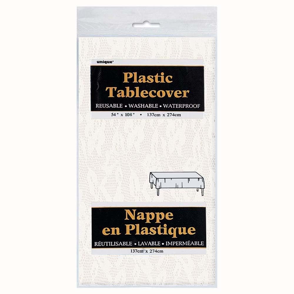 Unique Industries 5075 party tableware, 108" x 54", White