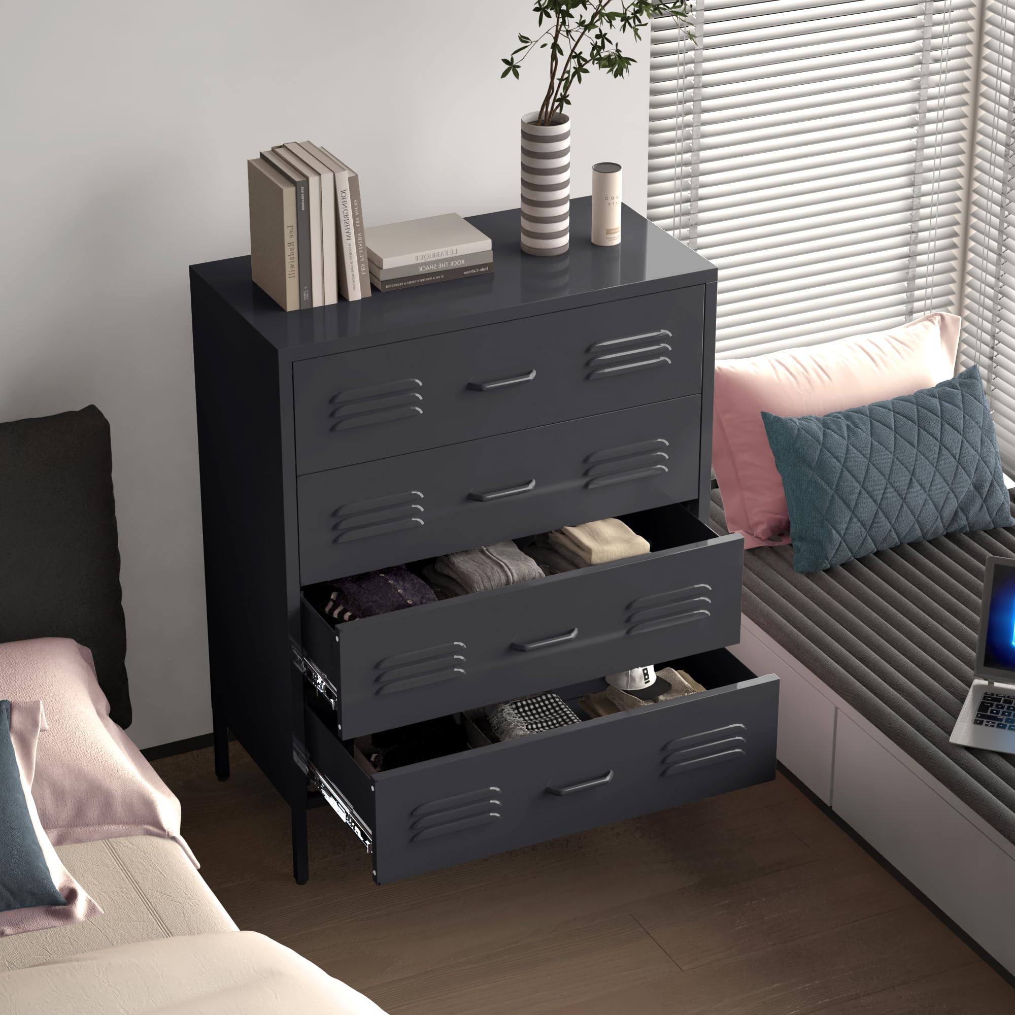 Metal Storage Cabinet with 4 Drawers for Office,Home,Garage
