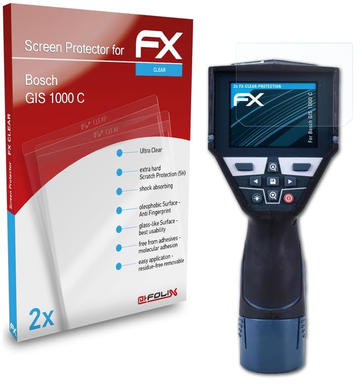 atFoliX Screen Protection Film compatible with Bosch GIS 1000 C Screen Protector, ultra-clear FX Protective Film (2X)