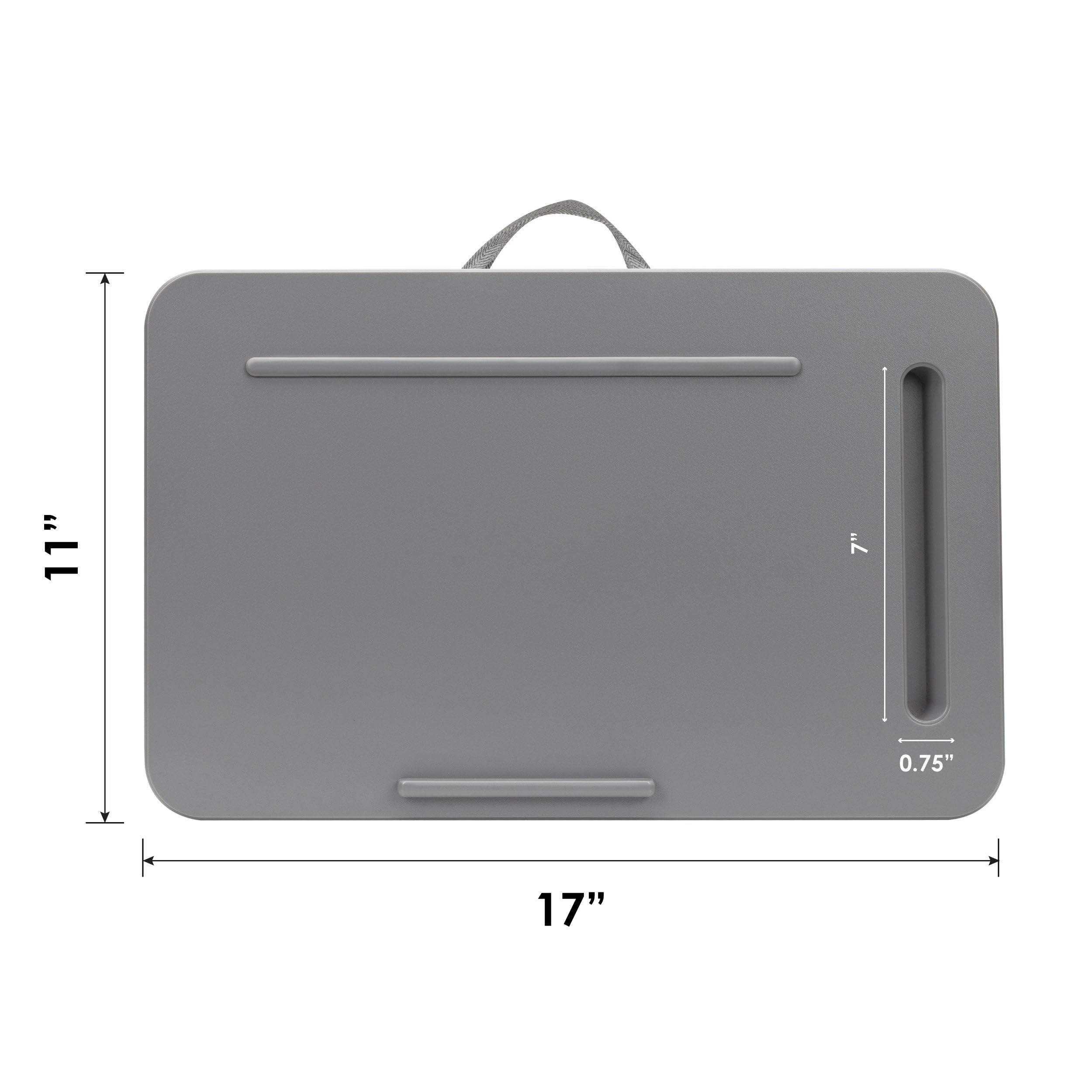 LAPGEAR Sidekick Lap Desk with Device Ledge and Phone Holder - Gray - Fits up to 15.6 Inch Laptops - Style No. 44215