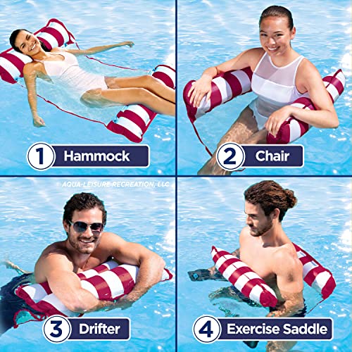 Aqua Original 4-in-1 Monterey Hammock Pool Float & Water Hammock – Multi-Purpose, Inflatable Pool Floats for Adults – Patented Thick, Non-Stick PVC Material