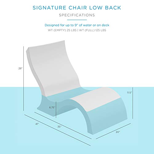 Ledge Lounger Signature in-Pool Low Back Chair for 0-9 inch Water Depths (Set of 2) (White)