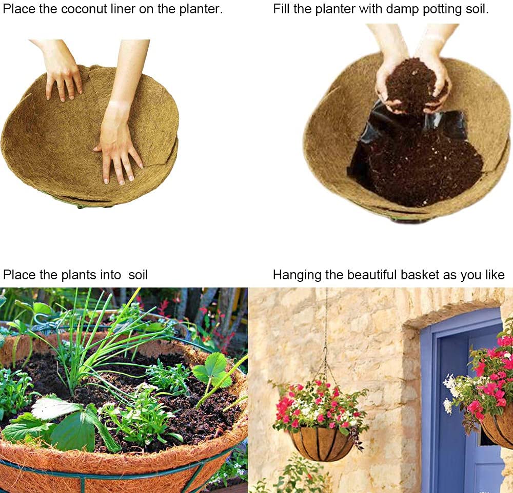SUNYAY 12x40 inch Natural Coco Liner Roll Coconut Coir Liner Sheets Coco Mat for Planter Window Box Flower Basket Garden Decoration Animal Pet Pad