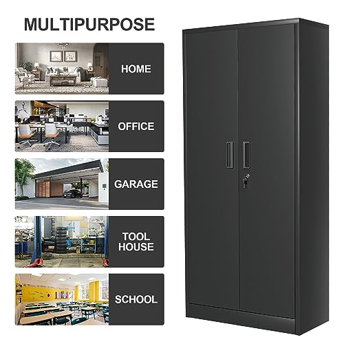 JUMMICO Metal Storage STELL Cabinets, 18 x 36, Black