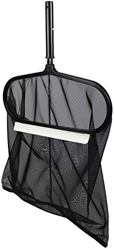 Poolmaster 21182 Premier Collection Solid-Core Aluminum Swimming Pool Leaf Rake with Durable Fine-Mesh Net, Medium, Silver