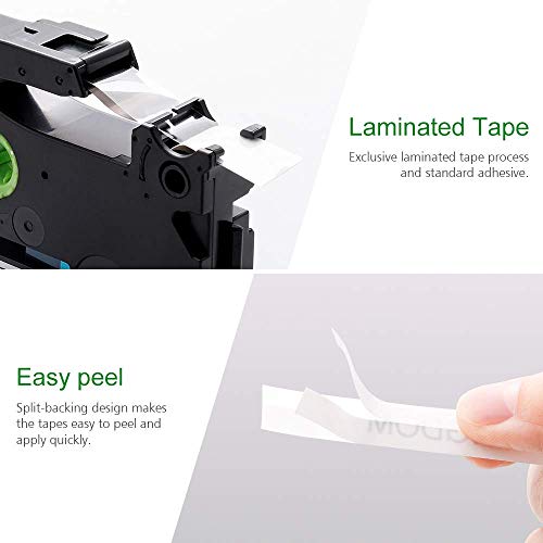 PT-D220 PTH100 PTD210 PTD600 Compatible Brother Label Maker Tape 12mm 0.47 Inch Laminated Replacement for Brother P-Touch TZe Tape TZe-231 TZe-131 TZe-431 TZe-531 TZe-631 TZe-731, 6-Pack