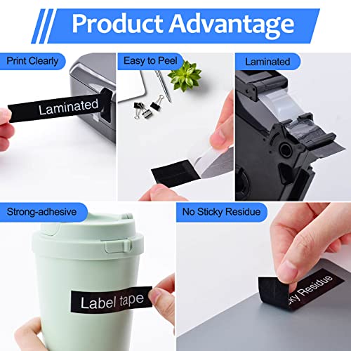 SuperInk 2 Pack Compatible for Brother P-Touch White on Black Tape 18mm 0.7 Inch TZ345 TZ-345 TZe345 TZe 345 Laminated TZe TZ Tape for P-Touch PT-D600 PT-D400 PT-P710BT PT-E300 PT-E500 Label Maker