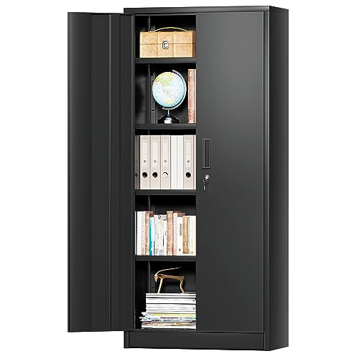 JUMMICO Metal Storage STELL Cabinets, 18 x 36, Black