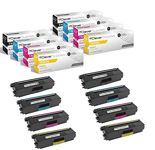 CS Compatible Toner Cartridge Replacement for Brother TN336 TN-336 TN336BK TN336C TN336M TN336Y HL-L8250 L8350 L8350CDWT L8250CDN L8350CDW MFC-L8600 L8850 L8600CDW L8850CDW 8 Color Set