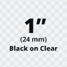 Genuine Brother 1" (24mm) Black on Clear TX P-touch Tape for Brother XL-30, XL30 Label Maker