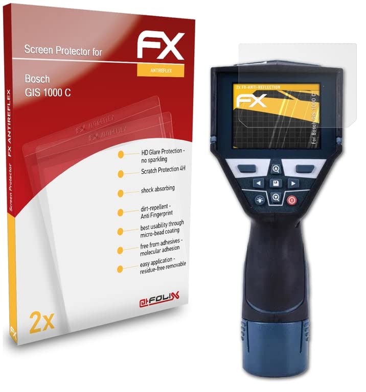 atFoliX Screen Protector compatible with Bosch GIS 1000 C Screen Protection Film, anti-reflective and shock-absorbing FX Protector Film (2X)