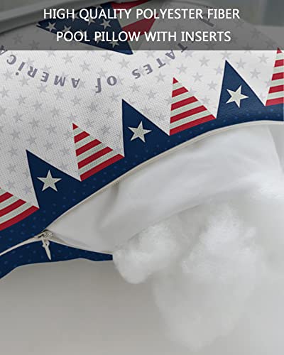 Recliner Head Pillow Ledge Loungers Chair Pillows with Insert Life in American is Better American USA Flag Hear Shapes Lumbar Pillow with Adjustable Strap Patio Garden Cushion for Bench Couch, 2 PCS