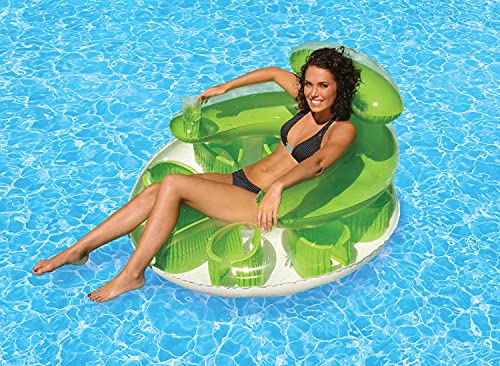Poolmaster Water Pop Circular Swimming Pool Float Lounge, Green