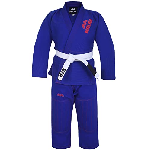 Malah Bjj Gi Lighwieght Adult Jiu Jitsu Gi For Men & Women With Free Belt!! (Blue, A5)