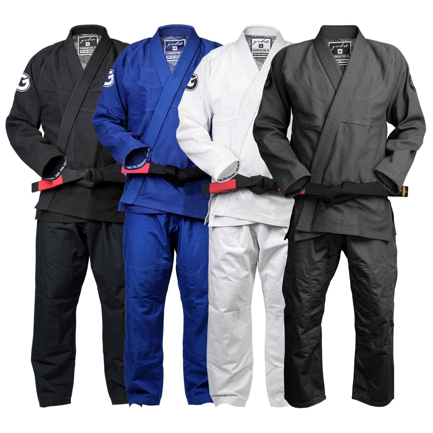Gold BJJ Foundation Gi - Pearl Weave Jiu Jitsu Gi for Men and Women - IBJJF Competition Legal BJJ Gi (Grey, A0)