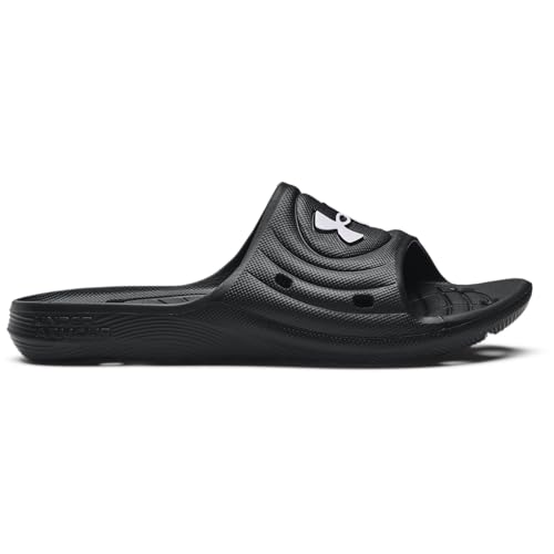 Under Armour boys Locker Iv Slide Sandal, Black (001 Black, 4 Big Kid US