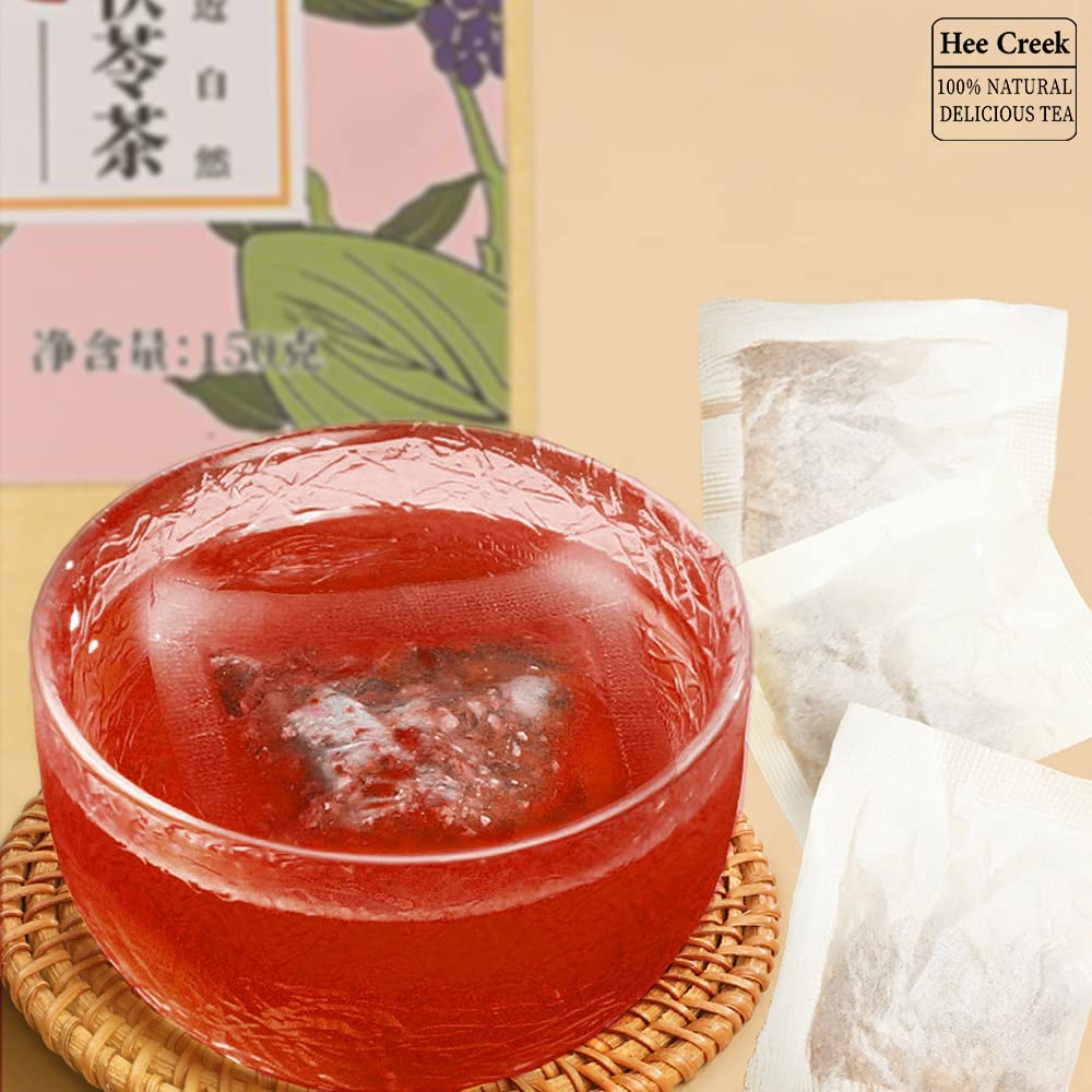 Hee Creek Sour Jujube Kernel Lily and Poria cocos Tea,10.58oz(60 Bags) Sleep Tea, Perfect for Easing into a Soothing Sleep, Poria Cocos, Mulberry,酸枣仁百合茯苓茶 晚安茶