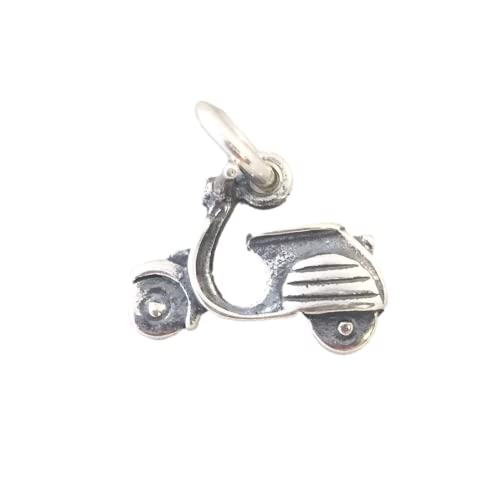 Scooter .925 Sterling Silver 3-D Charm Pendant Motorized Bike Moped Vespa Vehicle New vh17