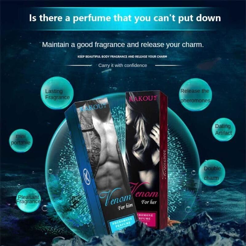 Venom Men Love Pheromone Fragrance Perfume Date timulating Long Lasting, Eau de Toilette (10ml) Vaporisateur Spray