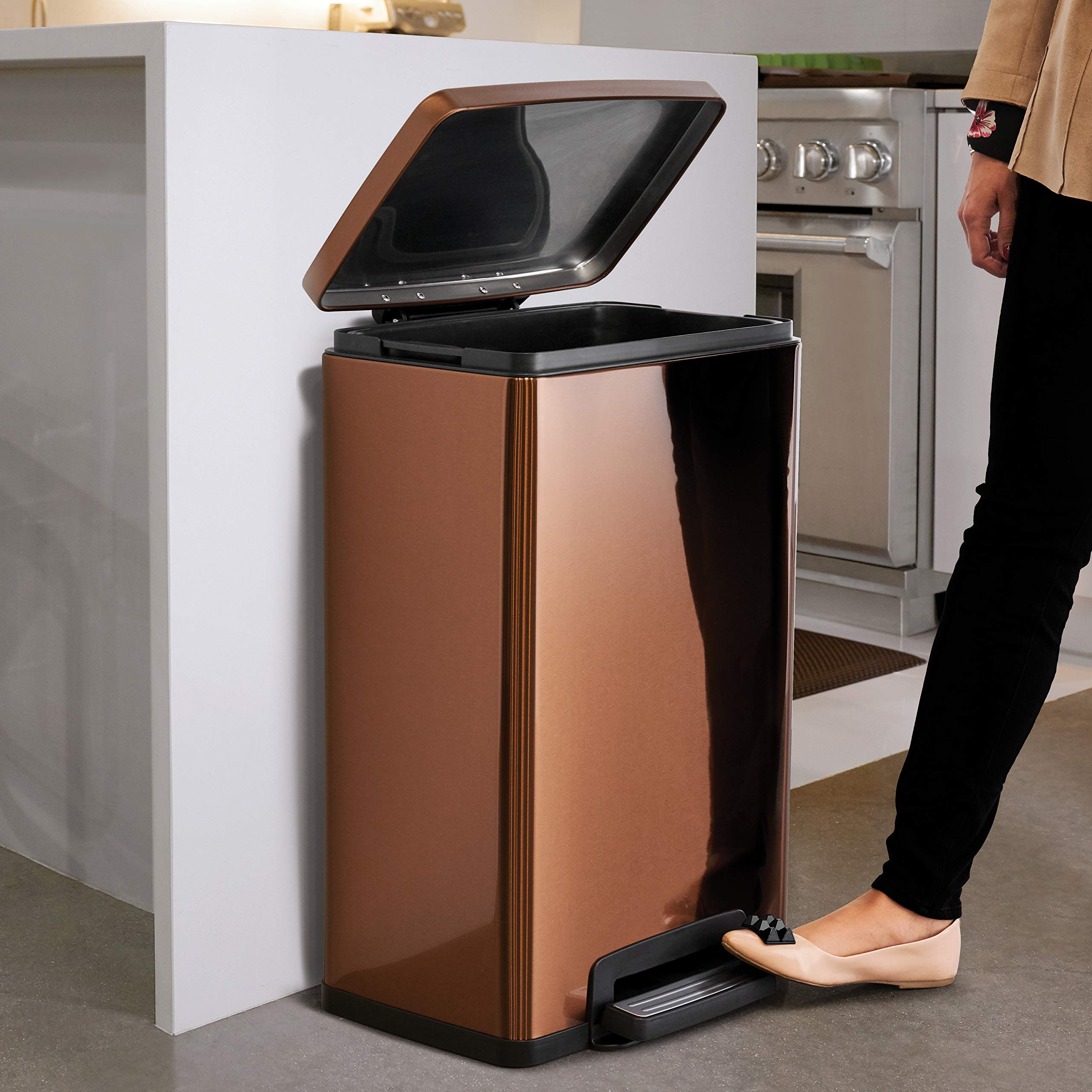 Tramontina 13 Gallon Stainless Steel Step Can - Stainless Steel (Bronze)
