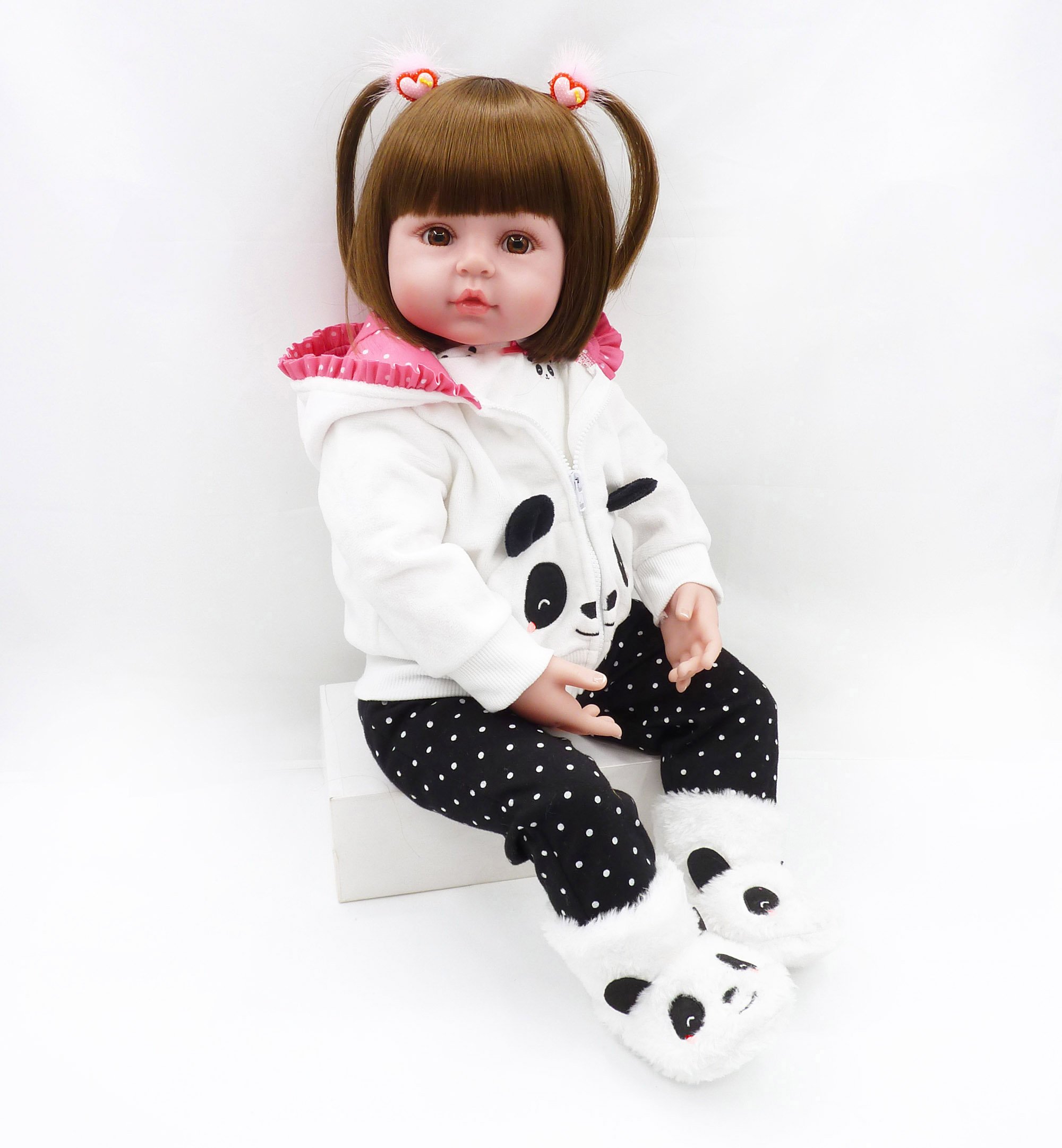 Reborn Baby Doll Clothes for 17-19 inch Reborn Dolls Cute Panda Baby Doll Outfits Set 4 Pieces of Pack