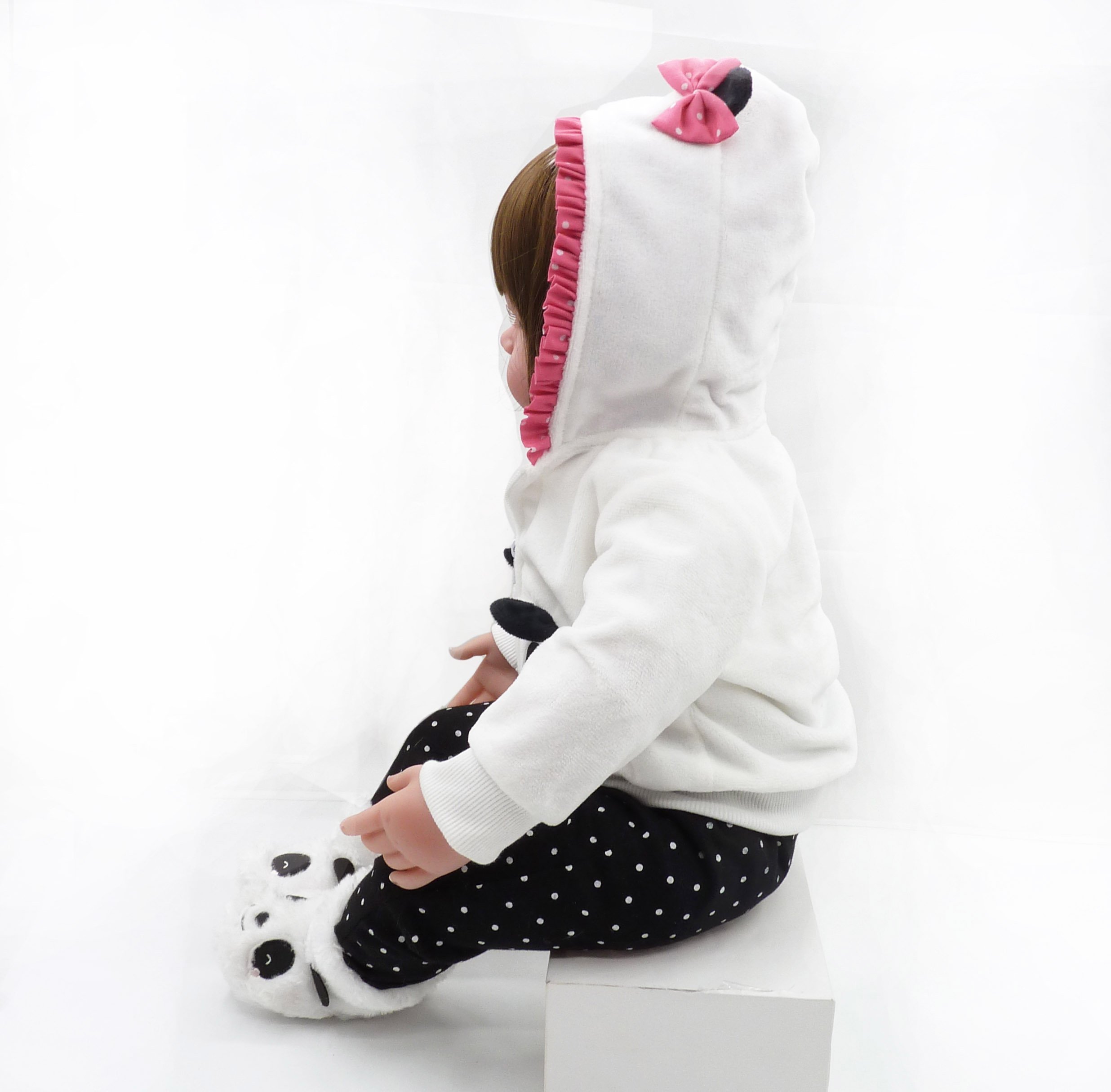 Reborn Baby Doll Clothes for 17-19 inch Reborn Dolls Cute Panda Baby Doll Outfits Set 4 Pieces of Pack