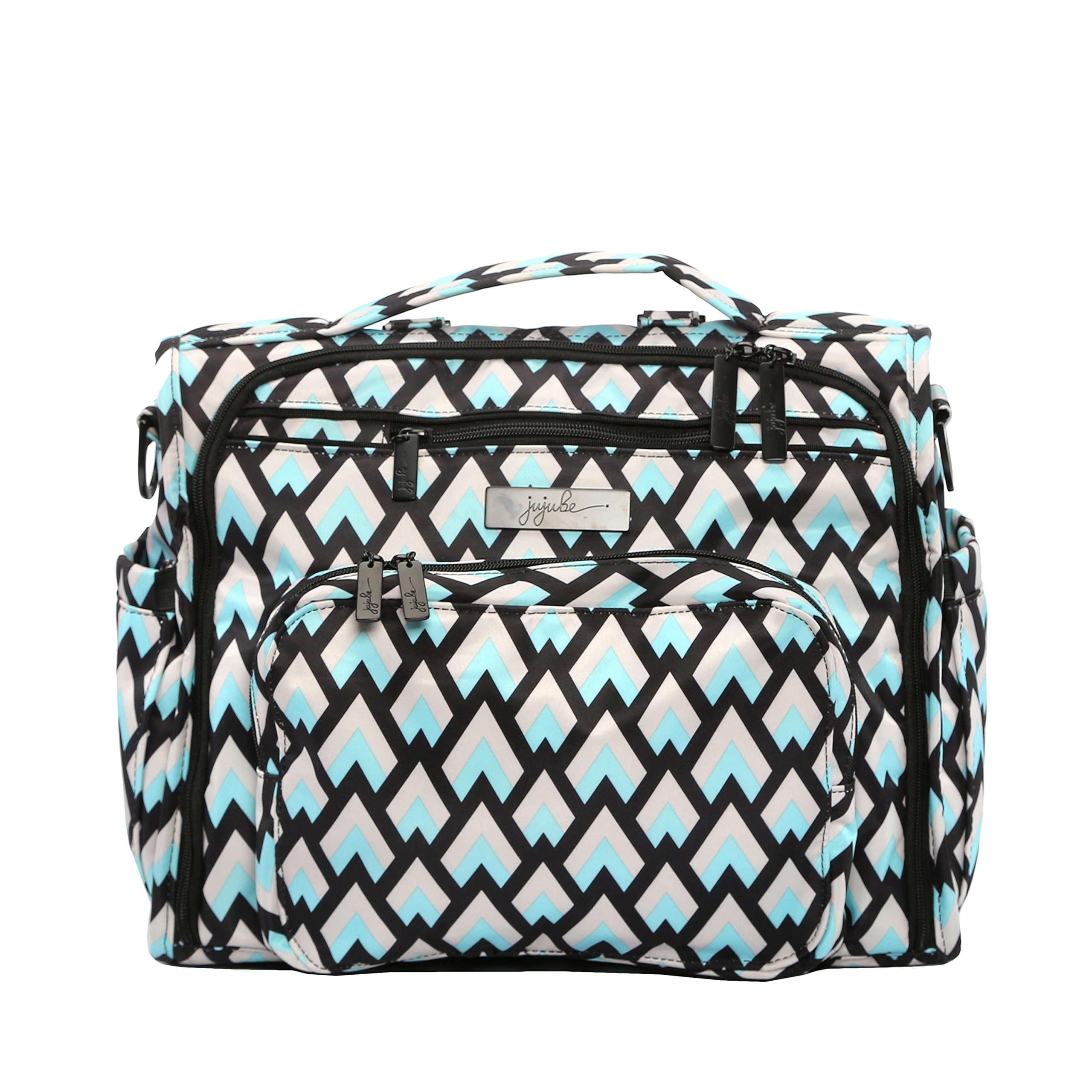 JuJuBe B.F.F Multi-Functional Convertible Diaper Backpack/Messenger Bag, Onyx Collection - Black Diamond