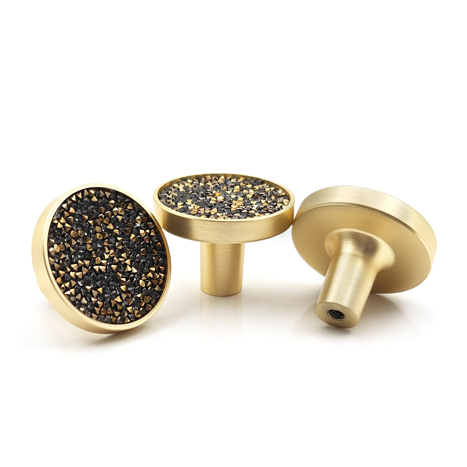 Ismosm 6 Pack Gold Cabinet Dresser Drawer Knobs, Cabinet Hardware, Bling Modern Metal Drawer Pulls and Knobs for Cabinets, Dressers, and Many Other Home and Office Furniture (Gold 6 Pcs)