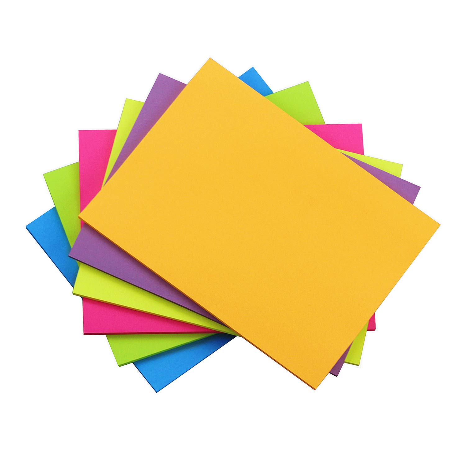 Sticky Notes 8x6, 6 Color Bright Colorful Sticky Pad, 6 Pads/Pack, 45 Sheets/Pad, Self-Sticky Note Pads