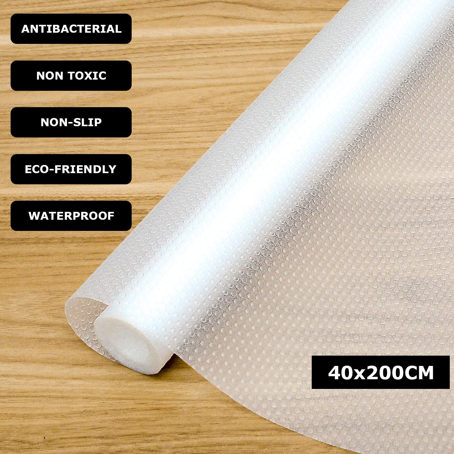 4 Rolls EVA Plastic Shelf Liner, Non-Adhesive Cabinet Drawer Shelf Liner, Non-Slip Fridge Liner, Kitchen Drawer Mats Cupboard Shelf Liner for Kitchen Home β (15.7 in x 6.56ft)/Roll, Clear