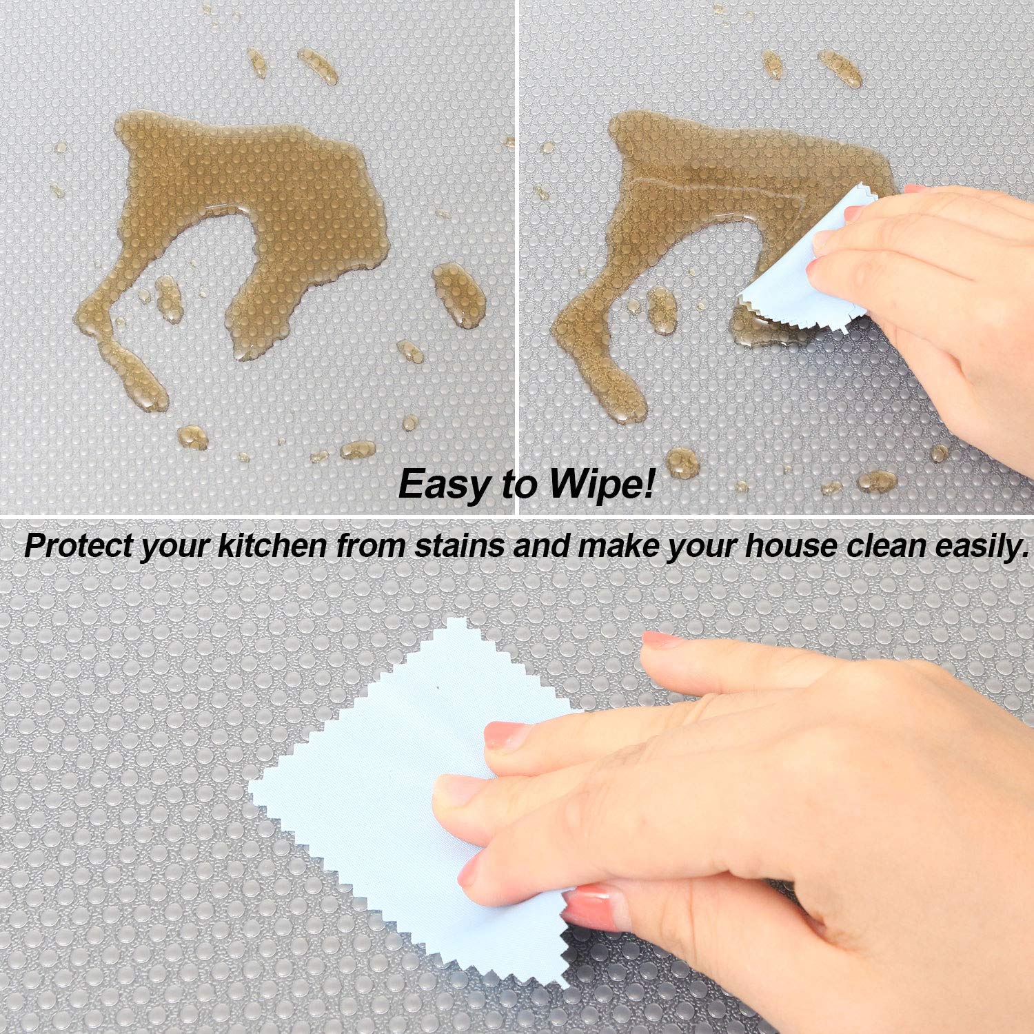 4 Rolls EVA Plastic Shelf Liner, Non-Adhesive Cabinet Drawer Shelf Liner, Non-Slip Fridge Liner, Kitchen Drawer Mats Cupboard Shelf Liner for Kitchen Home β (15.7 in x 6.56ft)/Roll, Clear