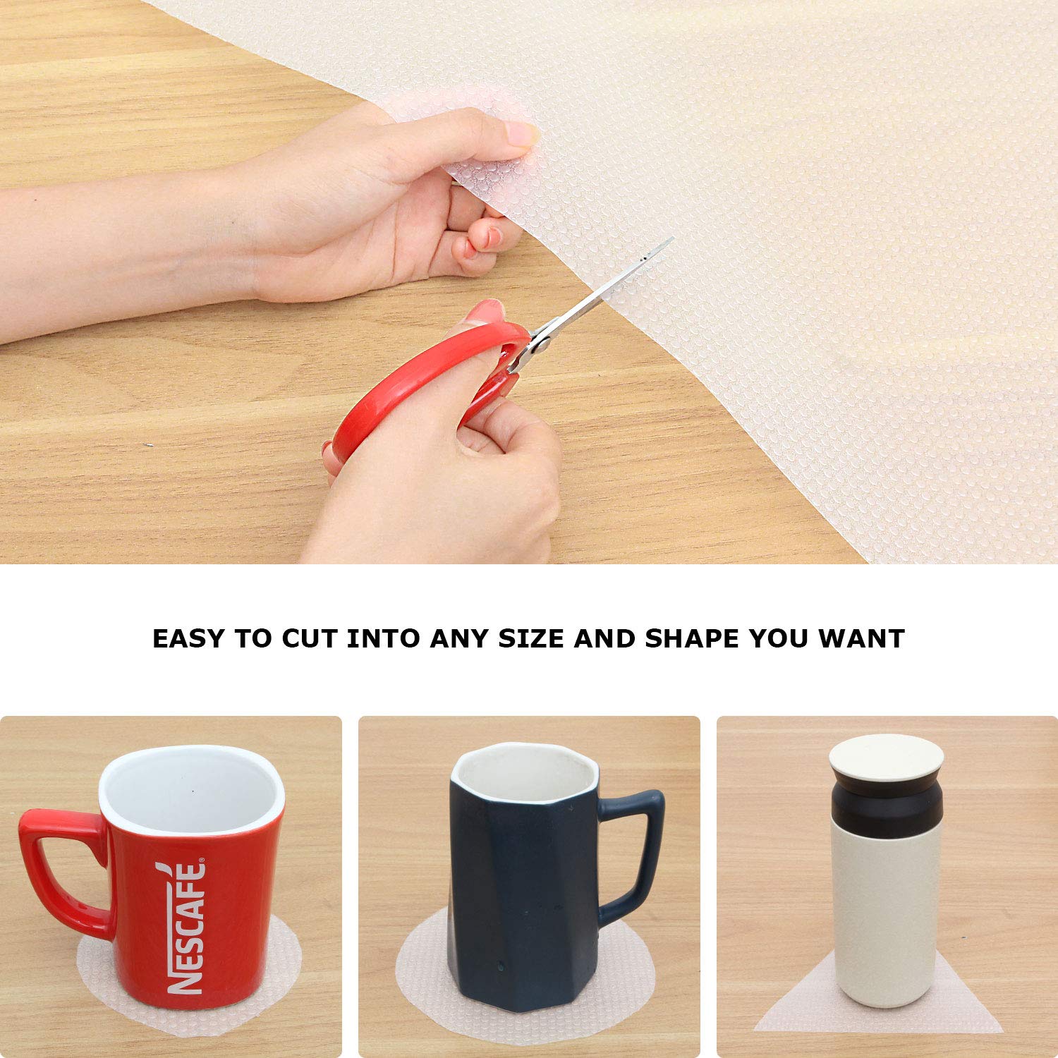 4 Rolls EVA Plastic Shelf Liner, Non-Adhesive Cabinet Drawer Shelf Liner, Non-Slip Fridge Liner, Kitchen Drawer Mats Cupboard Shelf Liner for Kitchen Home β (15.7 in x 6.56ft)/Roll, Clear