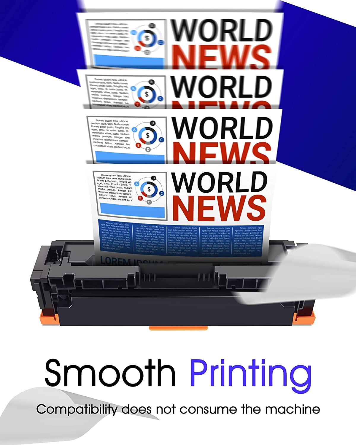 GPC Image Compatible Toner Cartridge Replacement for Canon 055 055H CRG 055 055H to use with Color imageCLASS MF741Cdw MF743Cdw MF745Cdw MF746Cdw LBP664Cdw Printer (Black,Cyan,Magenta,Yellow)